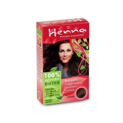 Henna přírodní barva na vlasy HNĚDÁ | Výrobní družstvo Důbrava